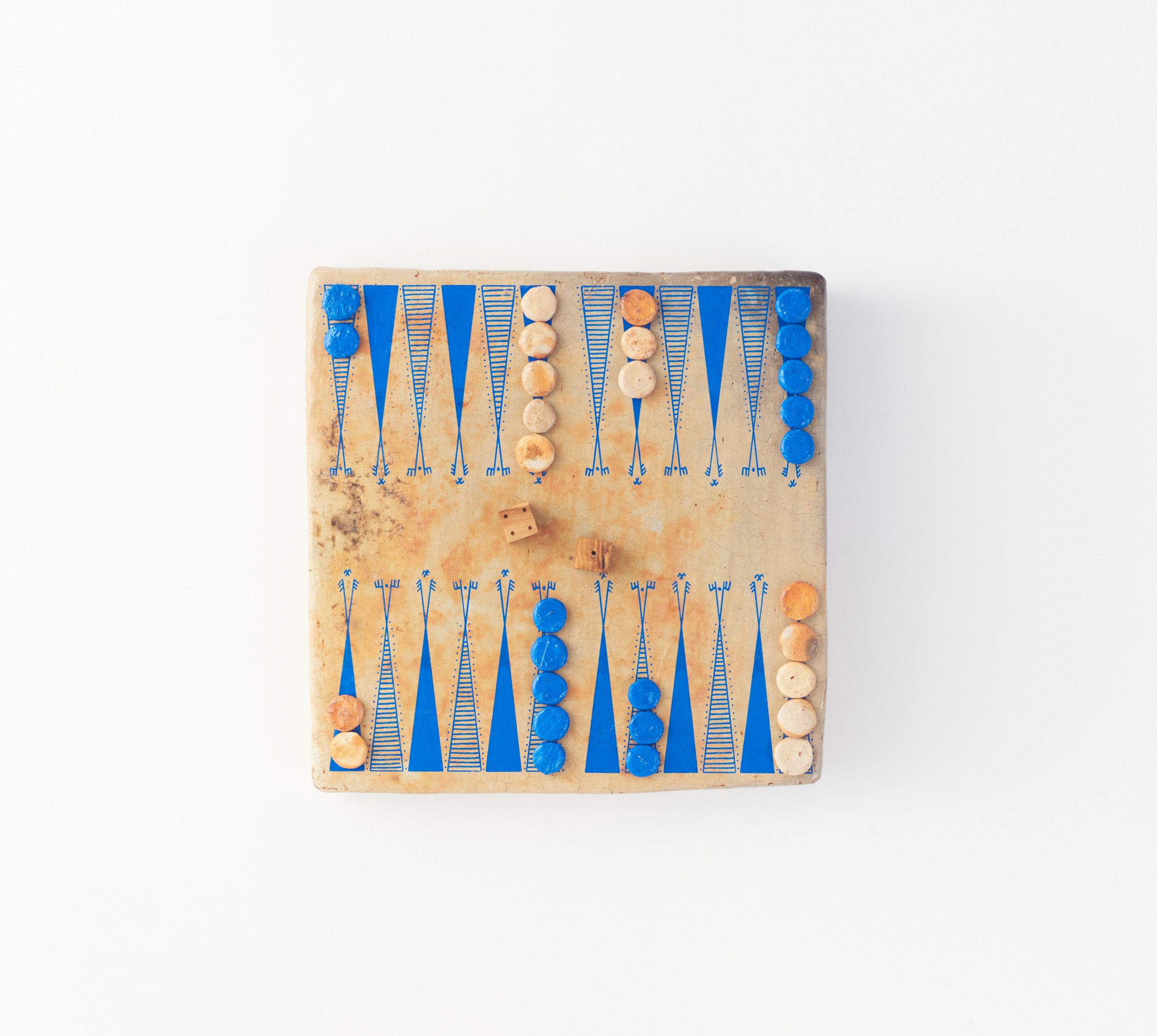 Chich-bich backgammon board game - neon blue - Soukra